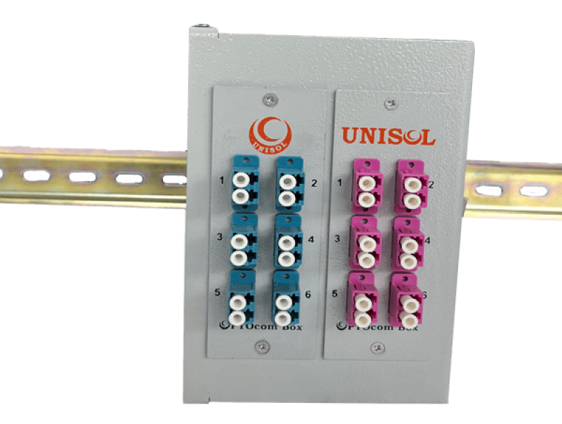 Micro 12 Port Din Rail Fiber Patch Panel / LIU - Unisol