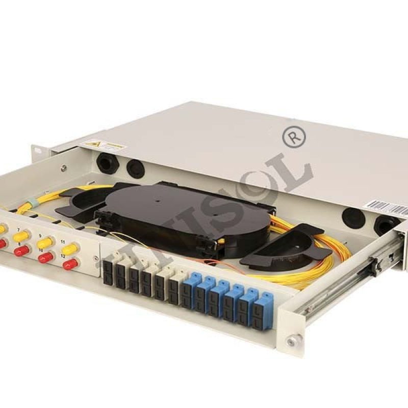 12 Port Sliding Rack Mount Fiber Patch Panel - Unisol