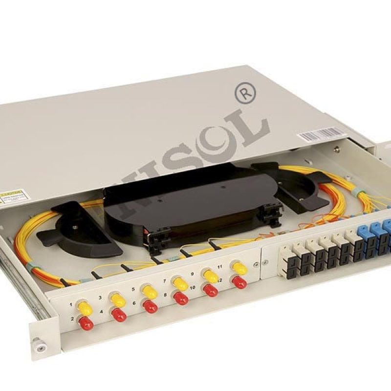 12 Port Sliding Rack Mount Fiber Patch Panel - Unisol
